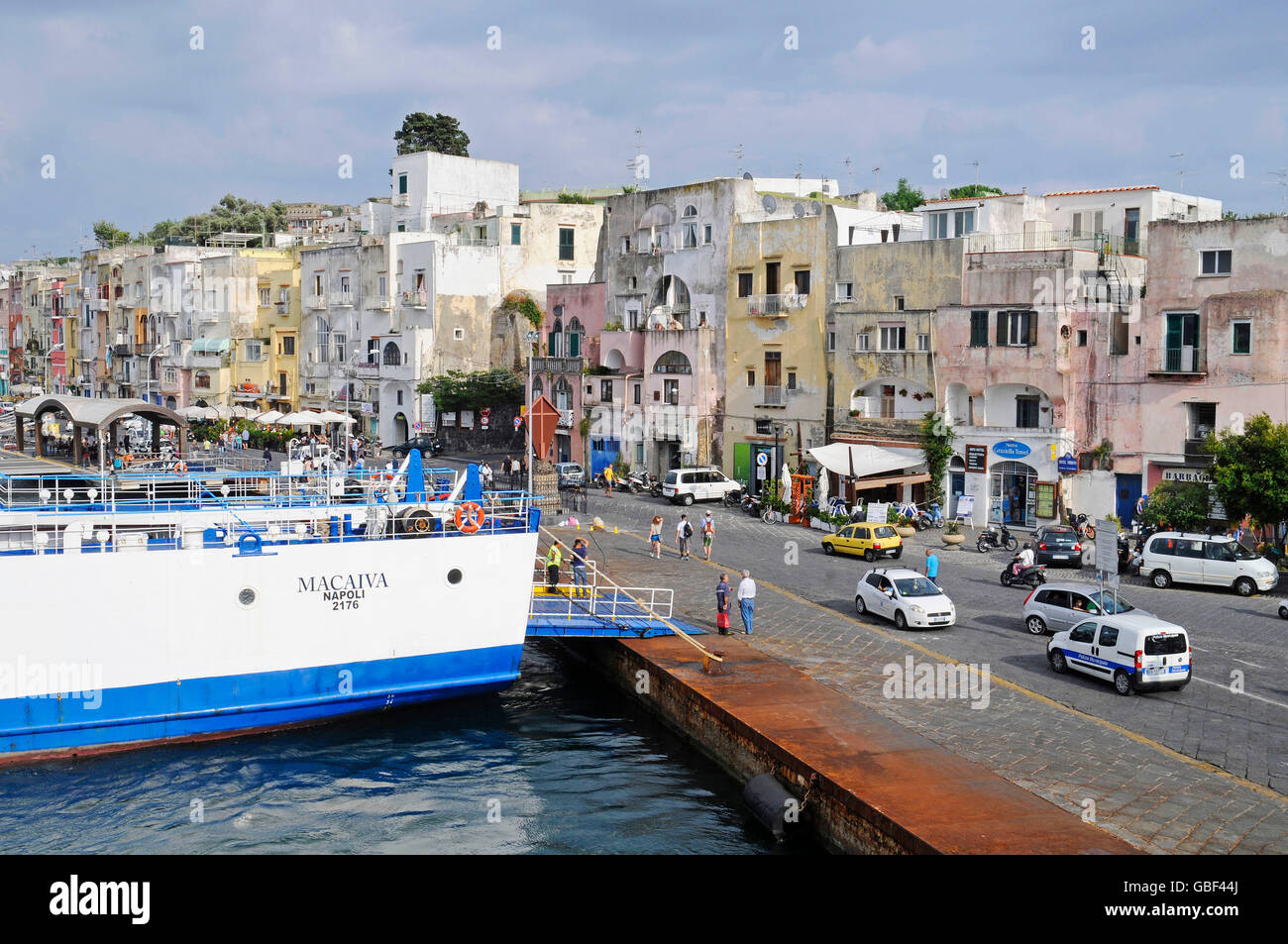 Fähre, Hafen, Promenade, Porto di Marina Grande, Hafen, Insel Procida ...