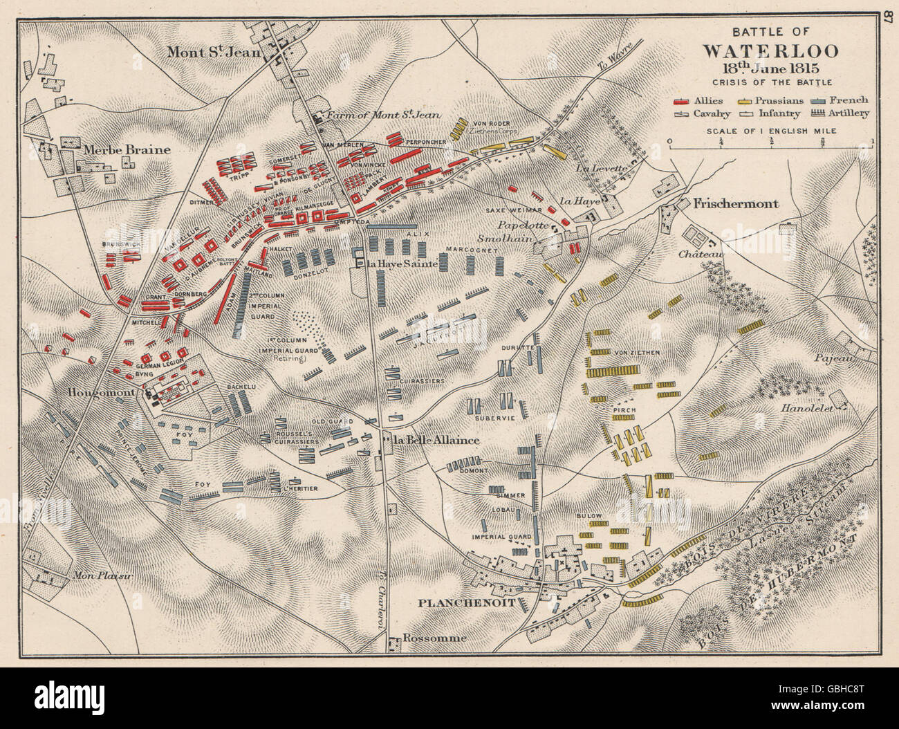 Mapa de la batalla de waterloo -Fotos und -Bildmaterial in hoher ...