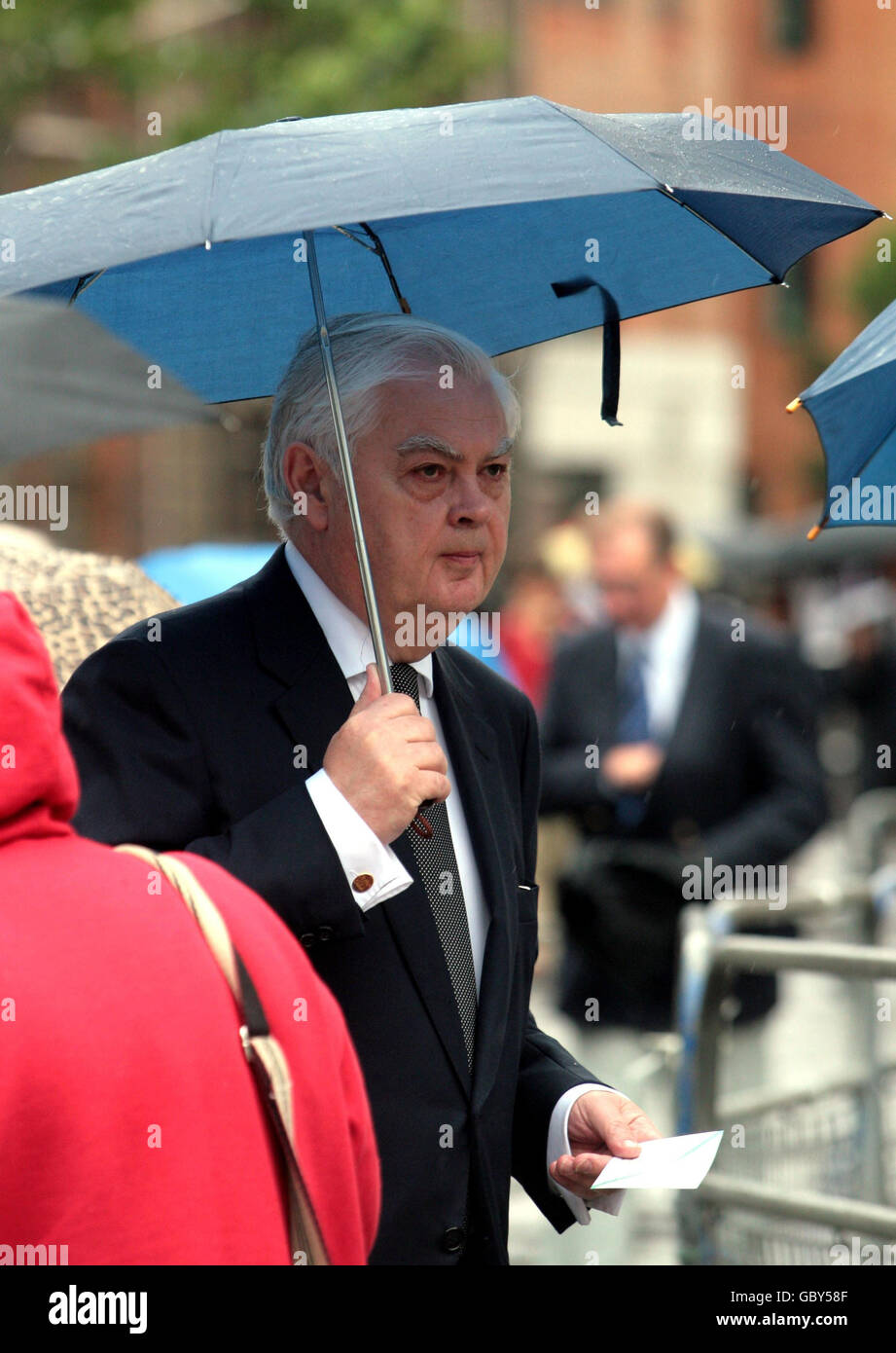 Der ehemalige Kanzler Lord Lamont kommt bei der Gedenkfeier für Lord ...