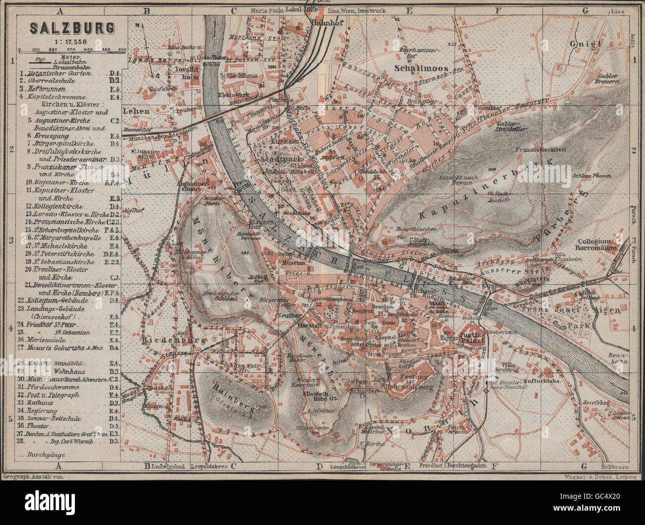 Salzburg city map -Fotos und -Bildmaterial in hoher Auflösung – Alamy