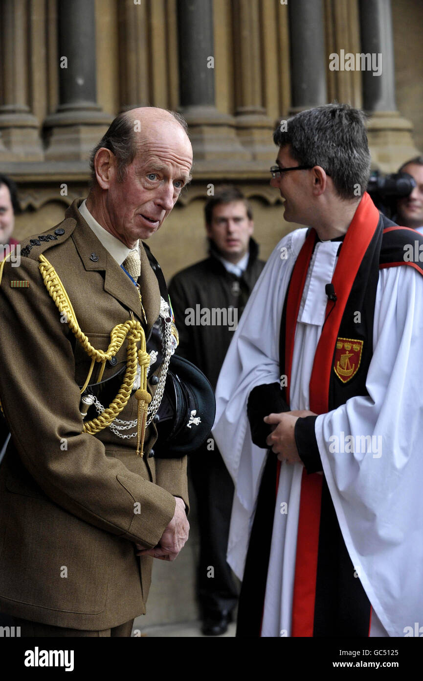 HRH Duke of Kent verlässt die Kathedrale von Bristol nach einem ...