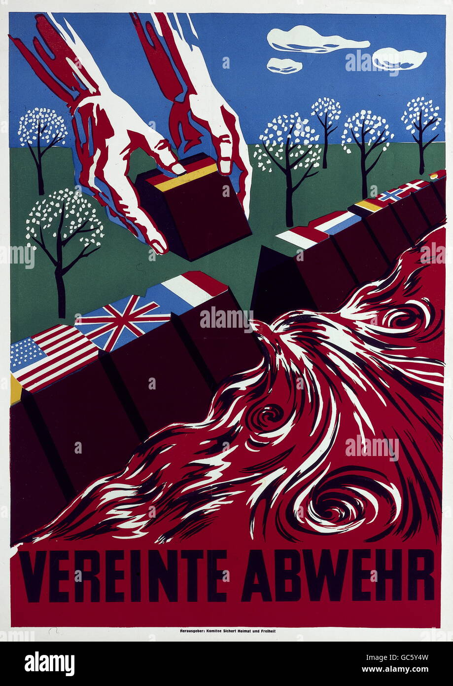 Geographie / Reisen, Deutschland, Politik, Plakat 'Vereinigte Abwehr ...