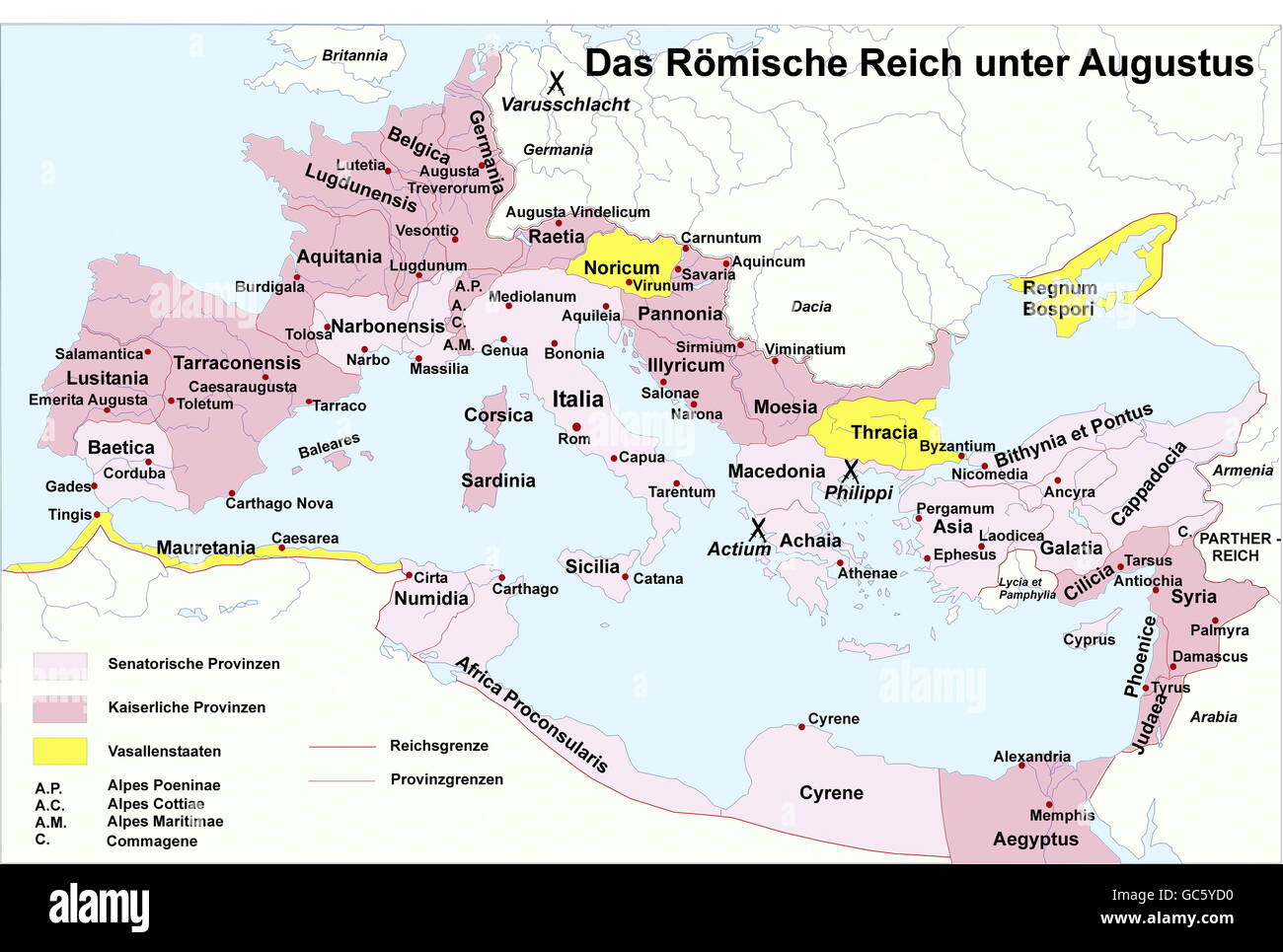 Kartographie, historische Karten, Antike, römische Reich unter Kaiser ...