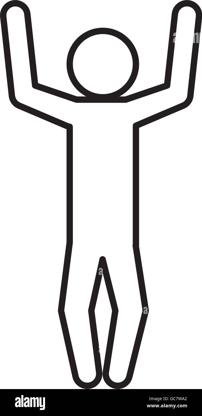 Piktogramm-springen-Symbol. Gesunder Lifestyle-Design. Vektorgrafik ...