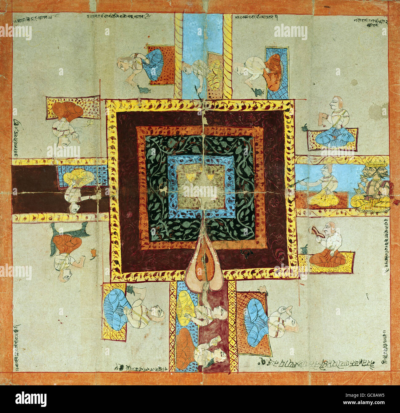 Religion, Hinduismus, Tantra, Yoni yantra (Diagramm der göttlichen ...