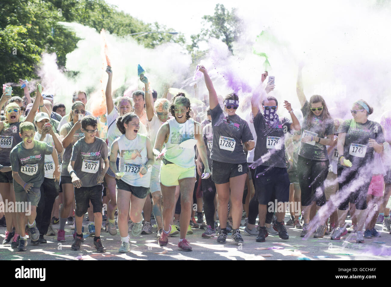 Chicago, IL, USA. 9. Juli 2016. Hunderte von Läufern nahmen an den 5K ...