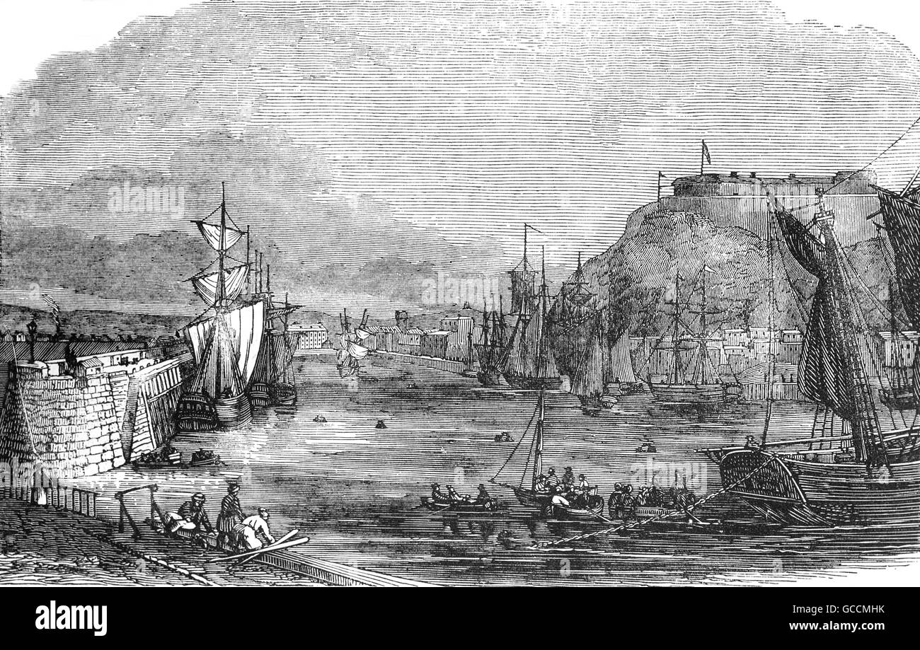 Saint Helier Harbour, in Jersey, die größte der Kanalinseln im ...