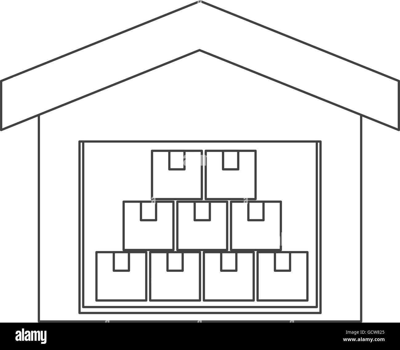 Warehouse Building Logistic Icon Stockfotos & Warehouse Building ...