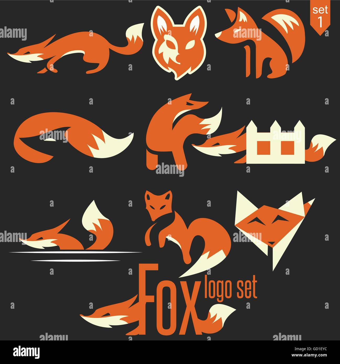 Fox-Logo-Set 1 auf einfache Weise entwickelt, so dass es Verwendung für ...