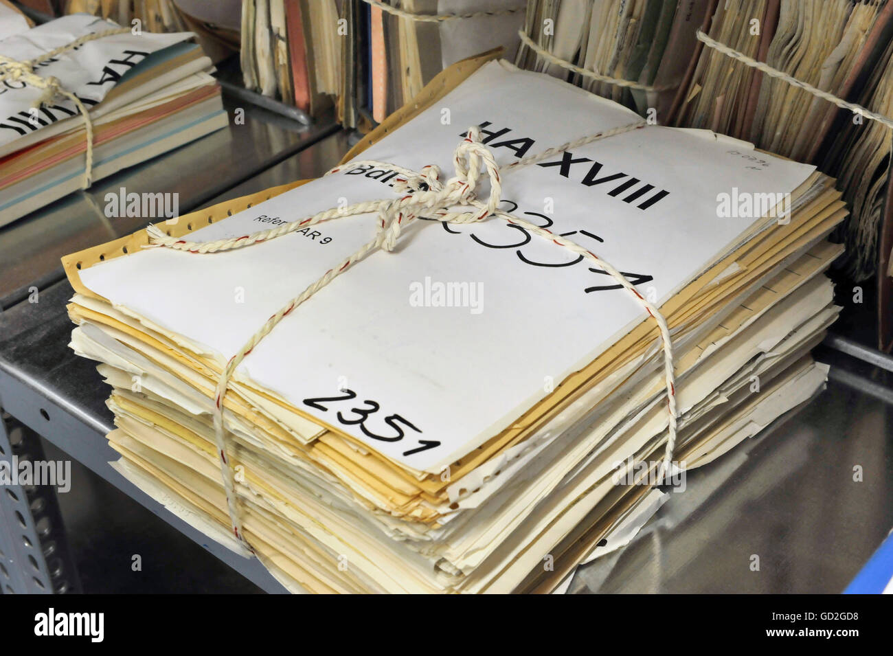 Politik, DDR, Stasi-Akten in der ehemaligen Stasi-Zentrale ...