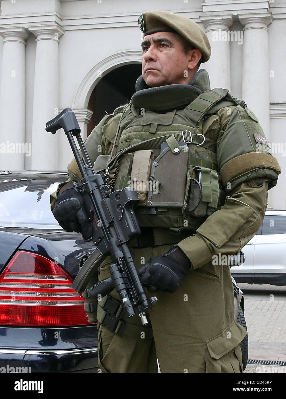 Sonderaktion Kräfte der chilenischen Armee sichern den Besuch des ...