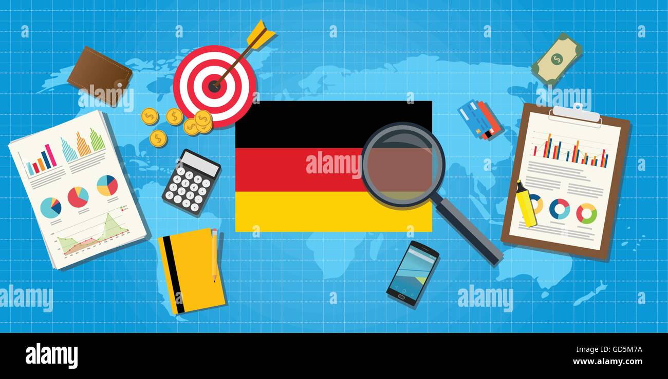 Deutschland Wirtschaft Wirtschaftslage Land mit Graph Chart und ...