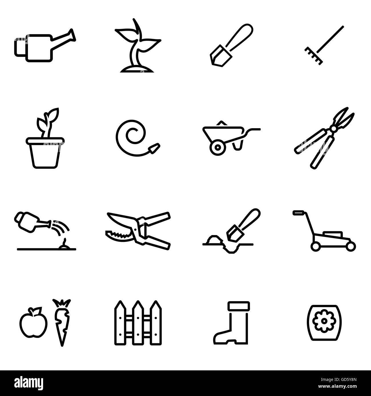 Vektor-Illustration der dünne Linie Symbole - Gartenarbeit Stock ... Vektor-Illustration der dünne Linie Symbole - Gartenarbeit Stock ...