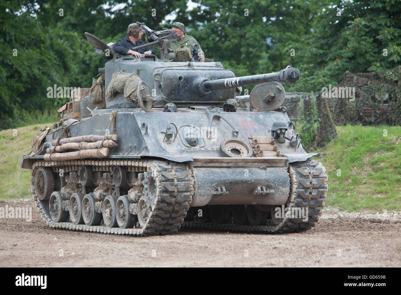 FURY Sherman A4 M2 E8 WWII tatsächliche Tank der Film im Film Fury mit ...