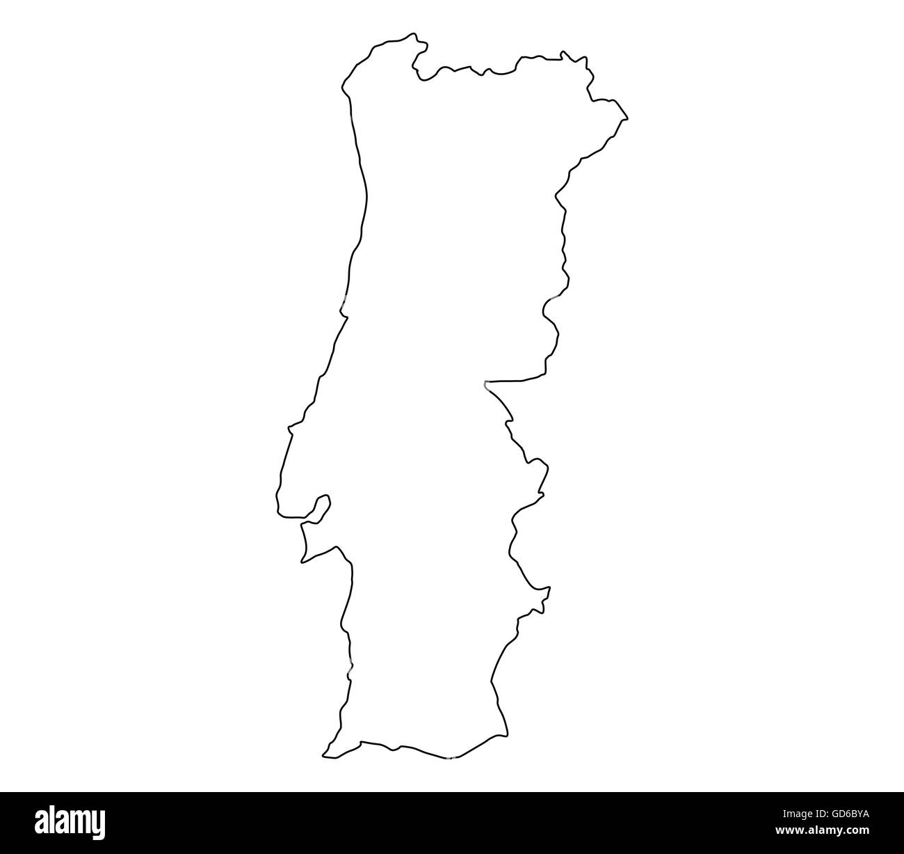 Karte von Portugal Stockfotografie - Alamy