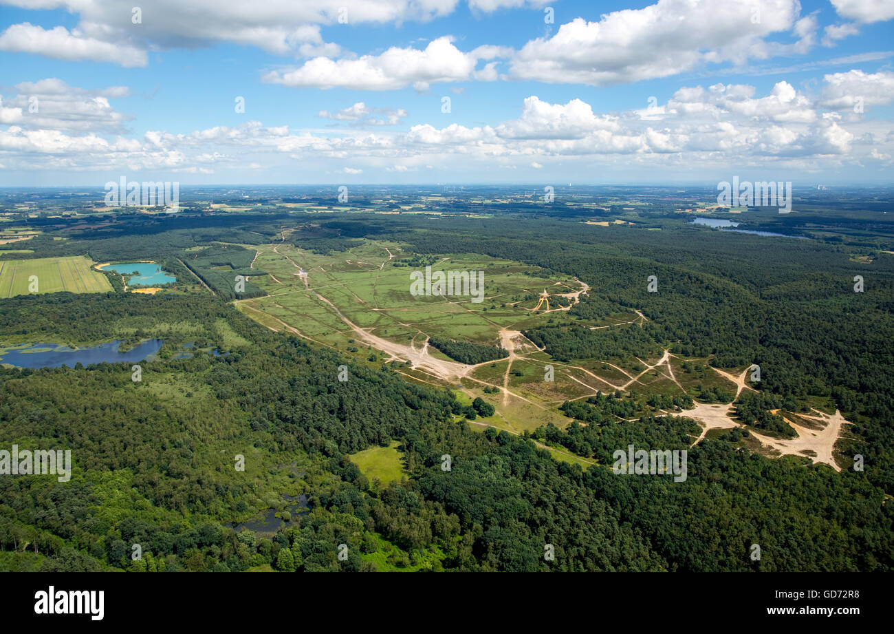 Luftaufnahme, ehemaligen Truppenübungsplatz der britischen Armee des ...