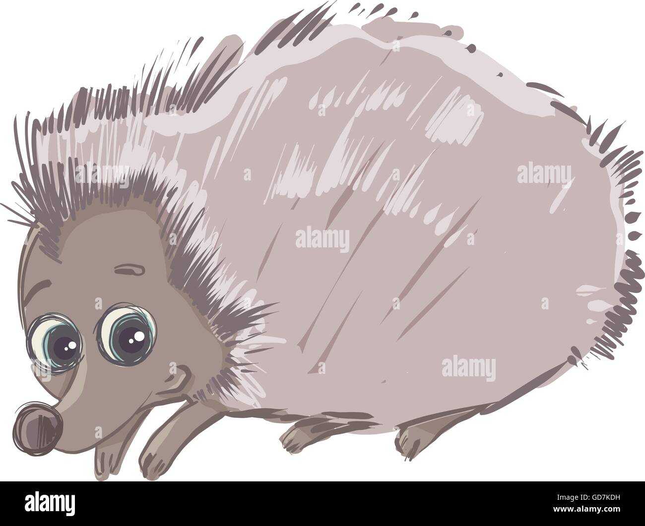 Cartoon-Illustration der Igel wilde Tier Charakter Stock-Vektorgrafik ...