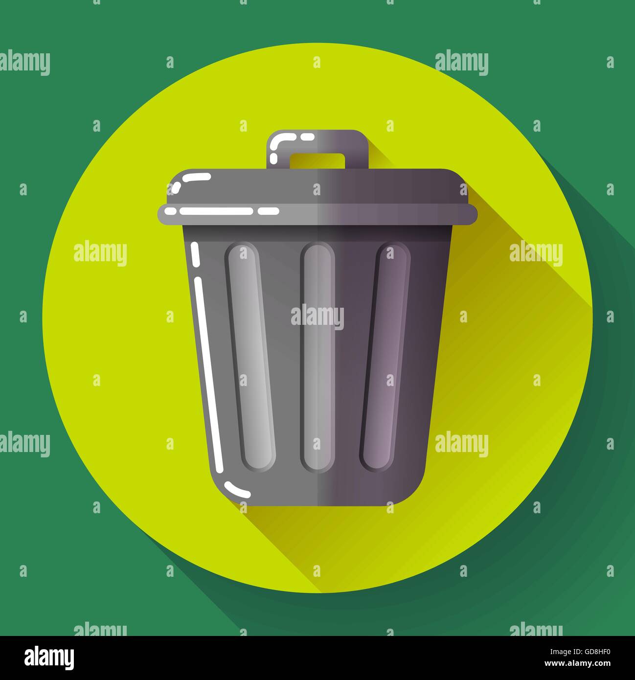 Papierkorb-Symbol Recycle Bin Müll flache Vektor-Illustration Stock ...