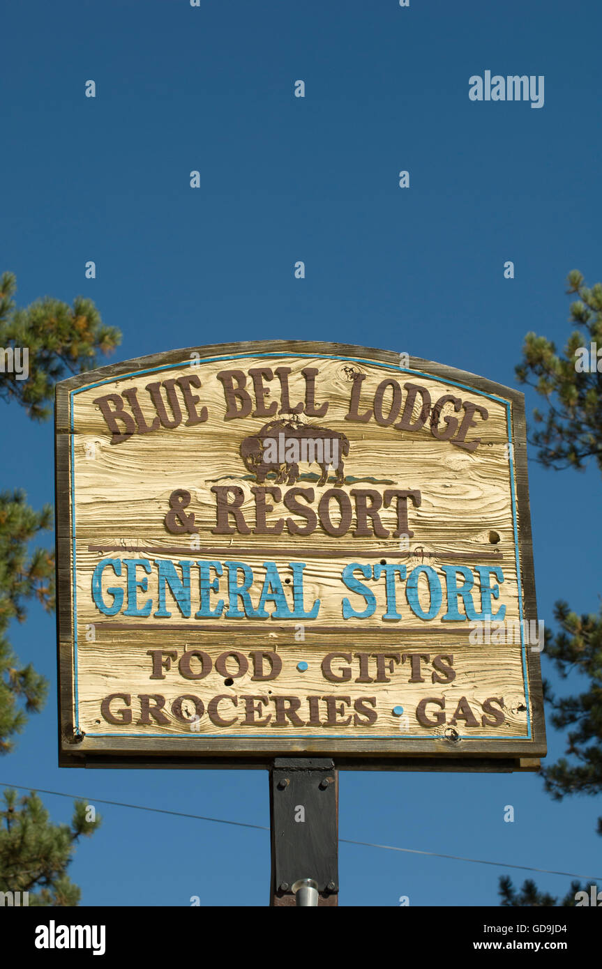 Blue Bell Lodge Zeichen, Custer State Park, Black Hills, South Dakota ...