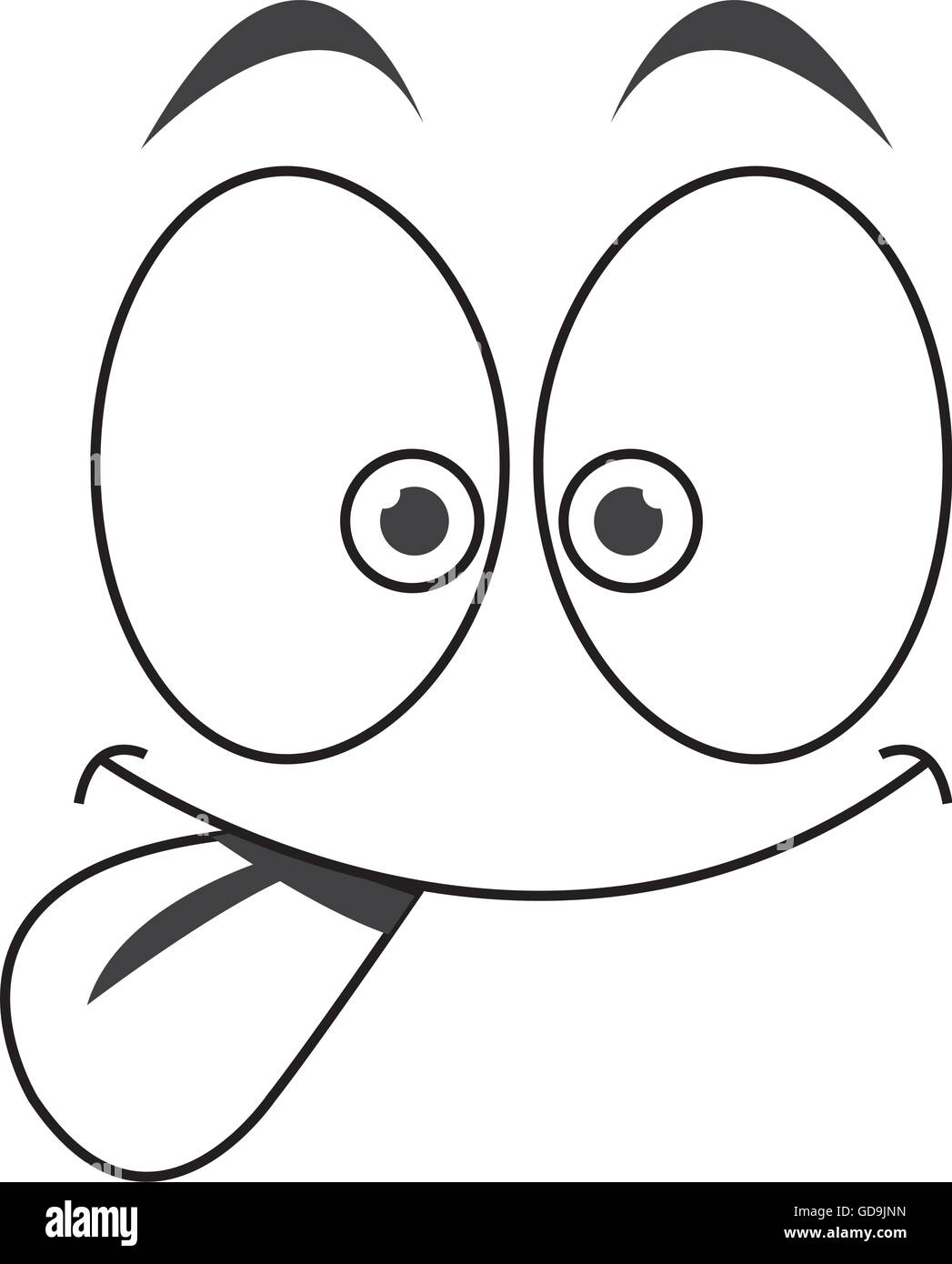 Zunge raus Emoticon Gesicht Symbole Stock-Vektorgrafik - Alamy