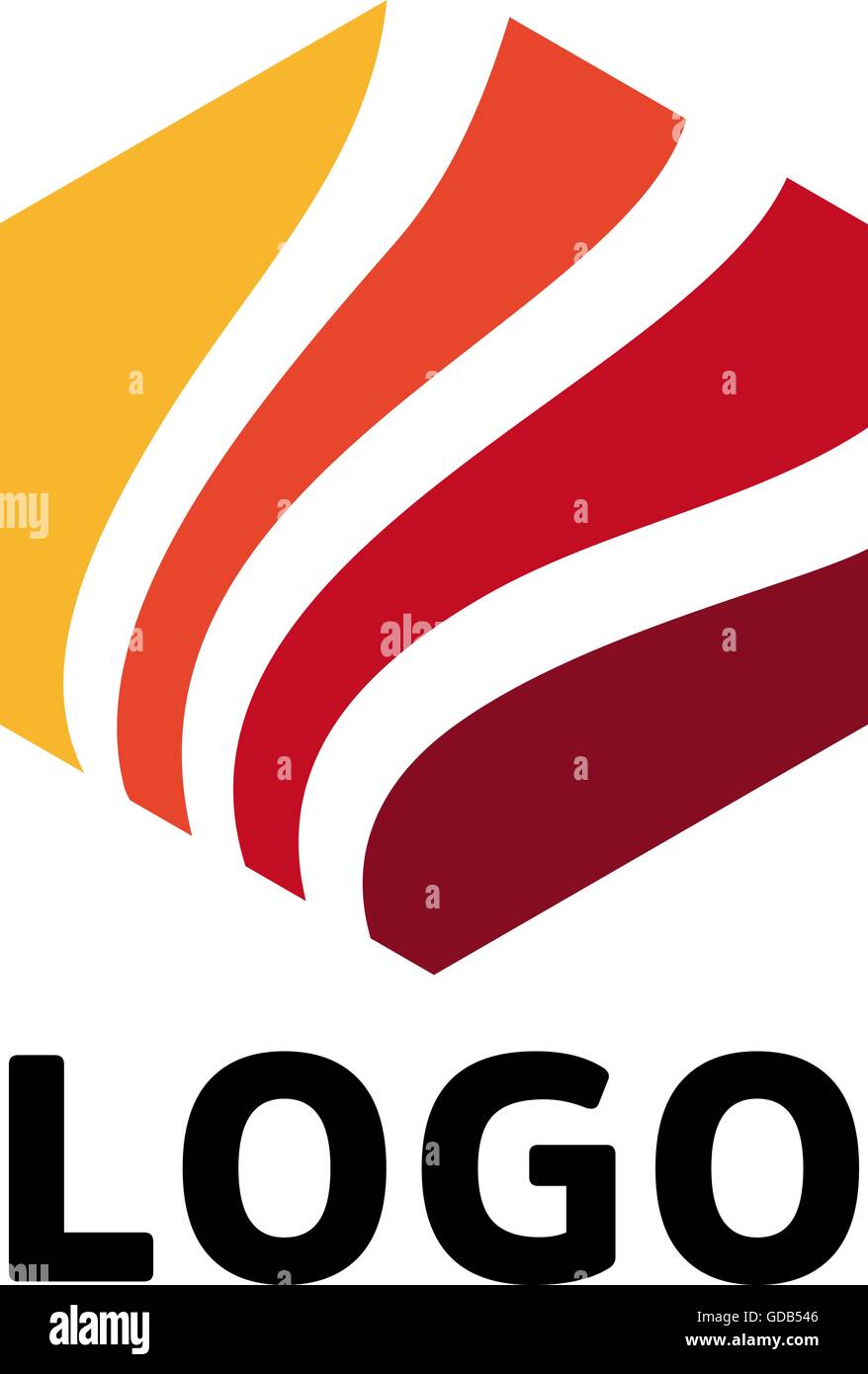 Sechskant bunten Vektor-Logo-Vorlage. Ungewöhnliche Sechseck. Roten ...