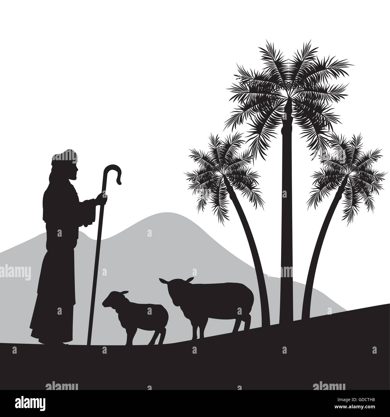 der Hirte und seine Schafe-Ikone. Vektorgrafik Stock-Vektorgrafik - Alamy