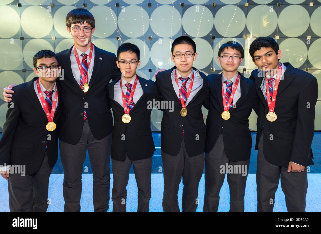 Hong Kong, China. 15. Juli 2016. Die 6 Mitglieder des Teams USA ...