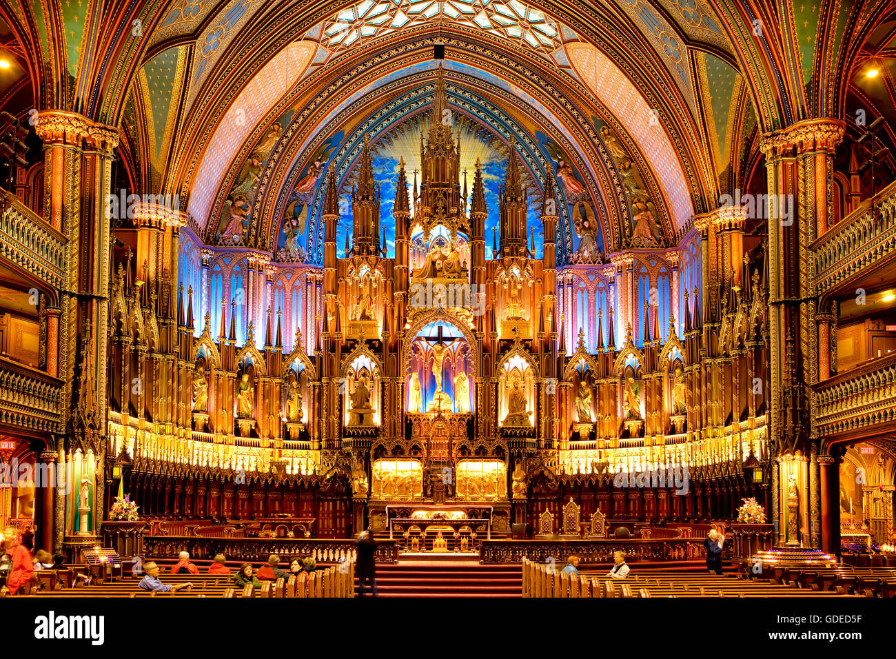 Notre-Dame-Basilika in Montreal Stockfotografie - Alamy