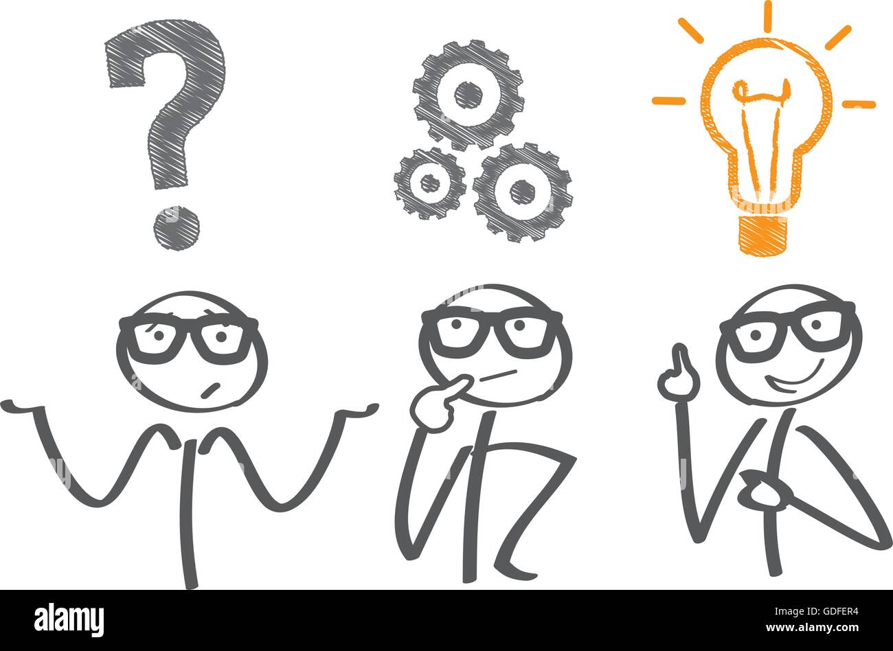 Cartoon character question mark brain Ausgeschnittene Stockfotos und ...