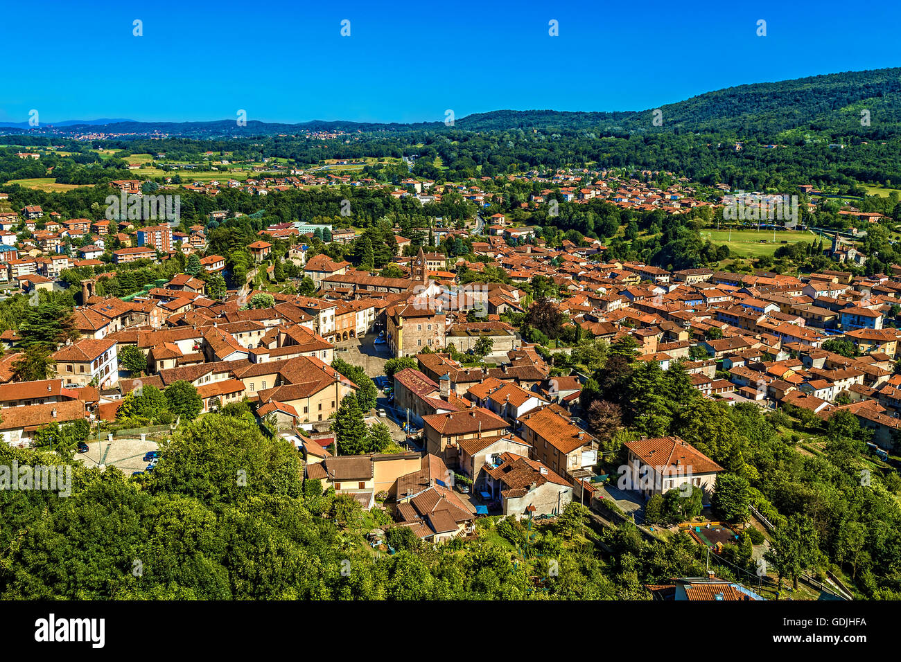 Italien Piemont Val di Susa Avigliana Blick von der Burg ...