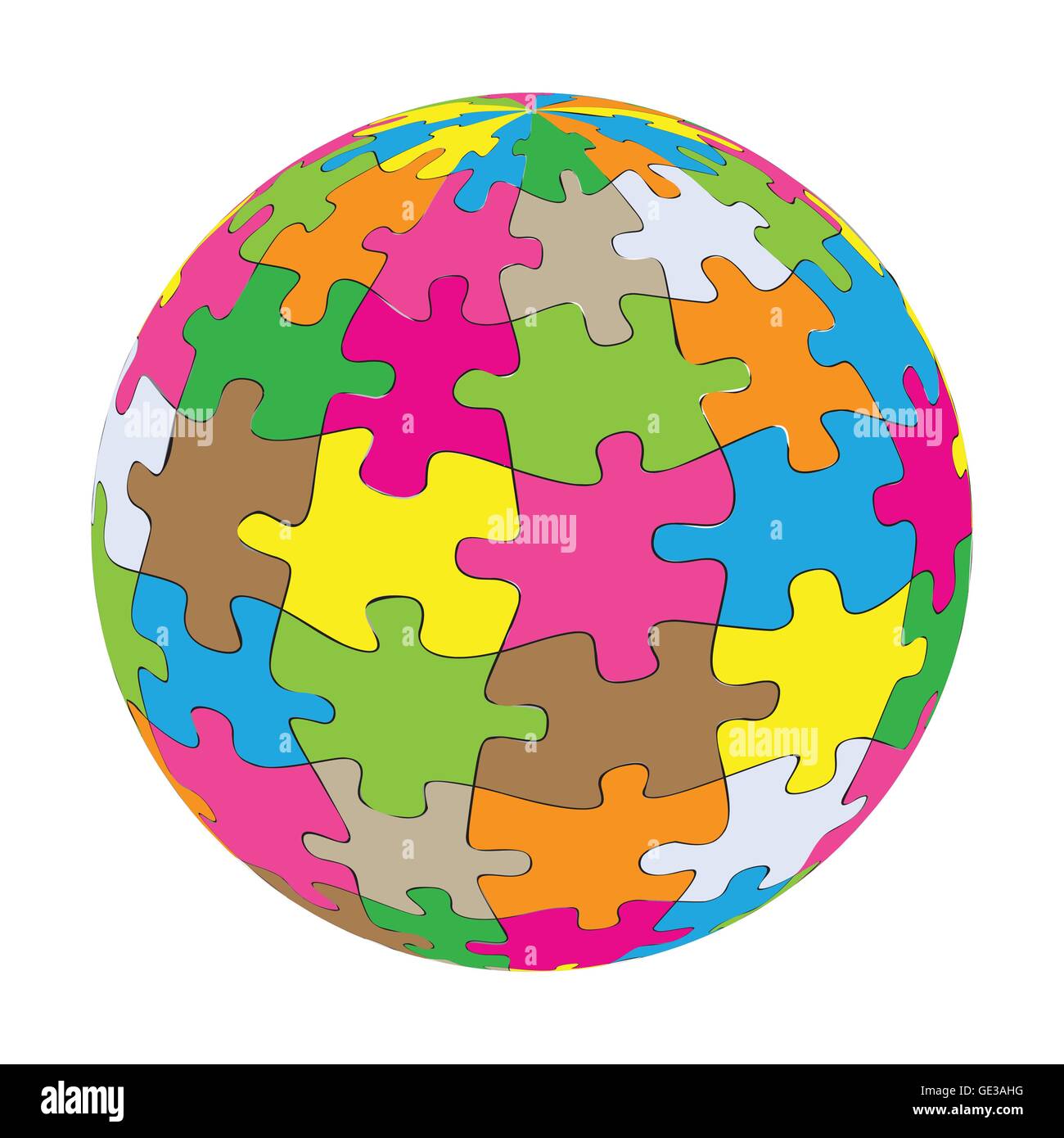 Bunte Welt Puzzle Vektor Hintergrund für poster Stock-Vektorgrafik - Alamy