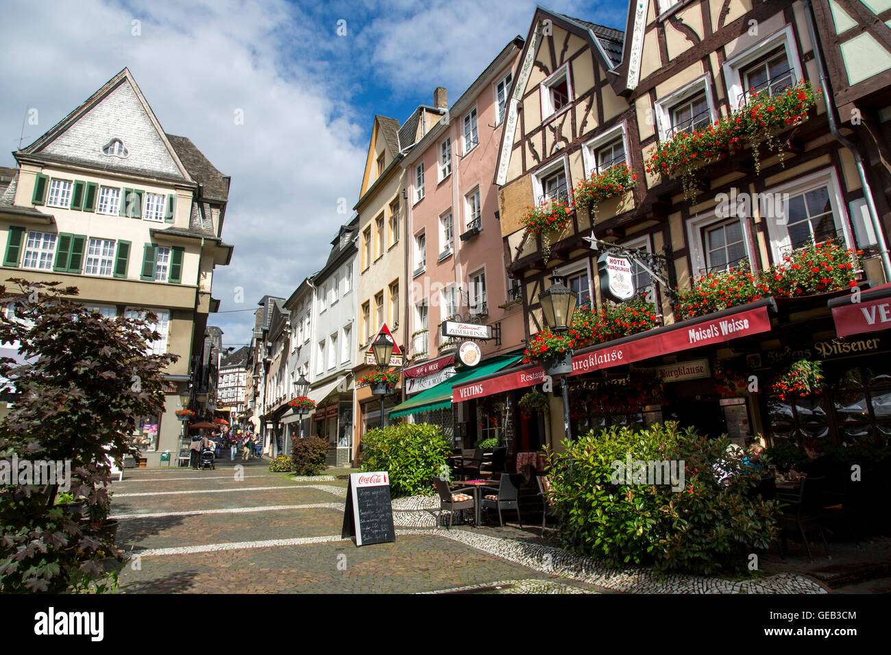 Historische alte Stadt Linz, im Rheintal, Deutschland Stockfotografie ...