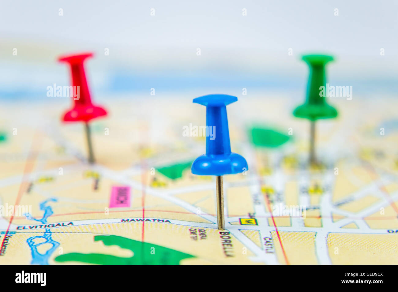 Push pin travel map -Fotos und -Bildmaterial in hoher Auflösung – Alamy