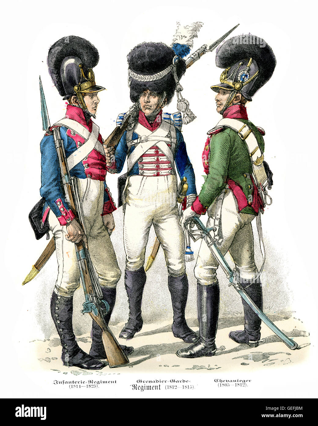 Militärische Uniformen der bayerischen Soldaten Anfang des 19 ...