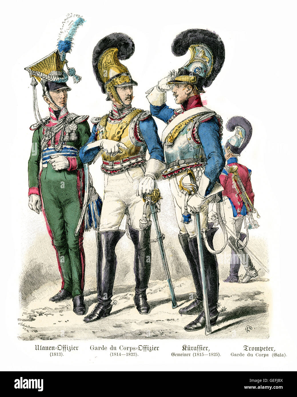 Militärische Uniformen der bayerischen Soldaten Anfang des 19 ...