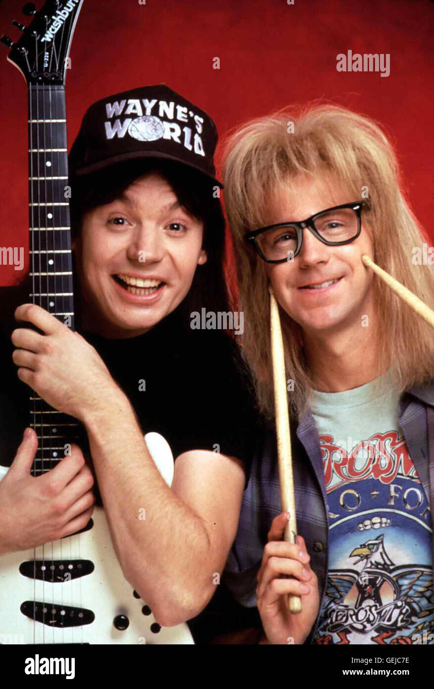 Mike Myers, Dana Garvey Wayne Campbell (Mike Myers, l) Und Garth Algar ...