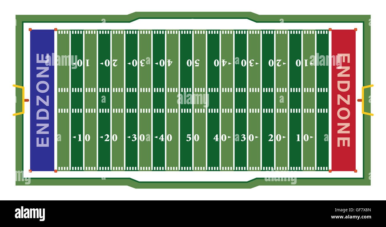 Eine realistische Luftaufnahme der eine offizielle American Football ...