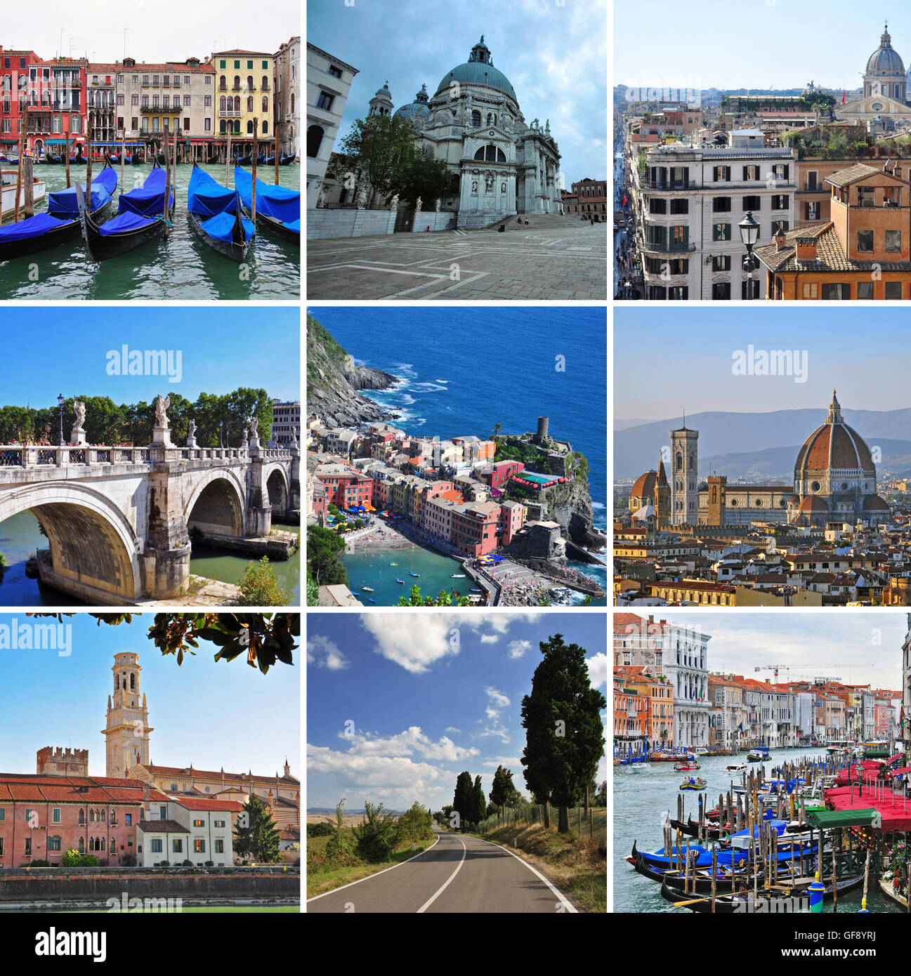 italienische Städte und Sehenswürdigkeiten - collage Stockfotografie ...