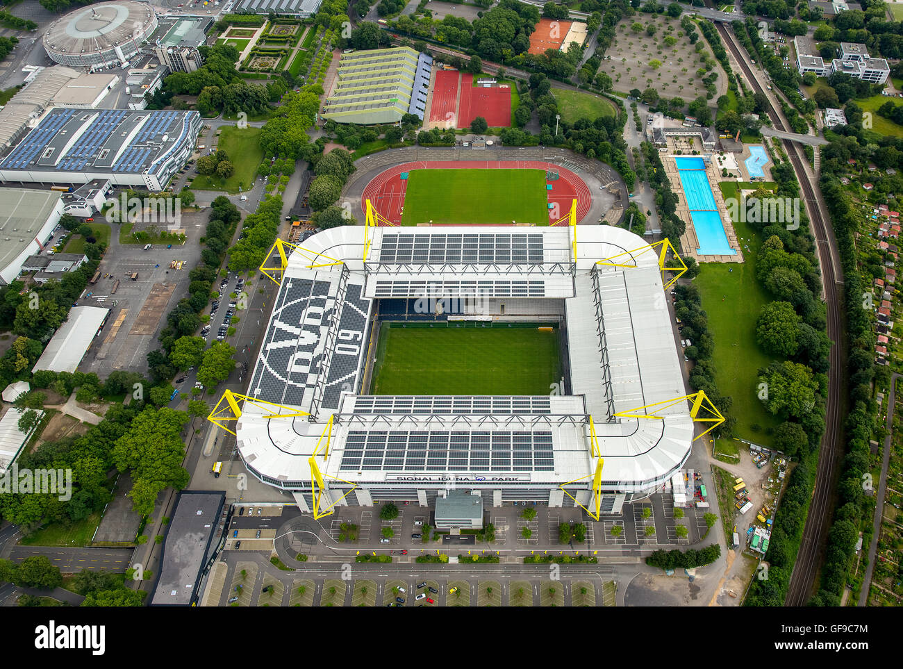 Luftaufnahme, SignalIdunaPark, BVB Stadion Dortmund, Fußballstadion ...