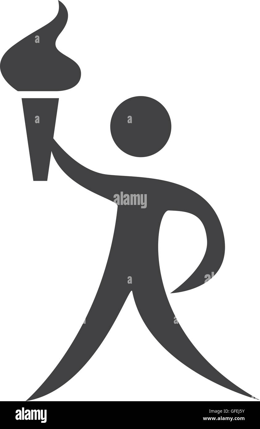 menschliche Figur Silhouette Sporter Athlet Symbol Stock-Vektorgrafik ...