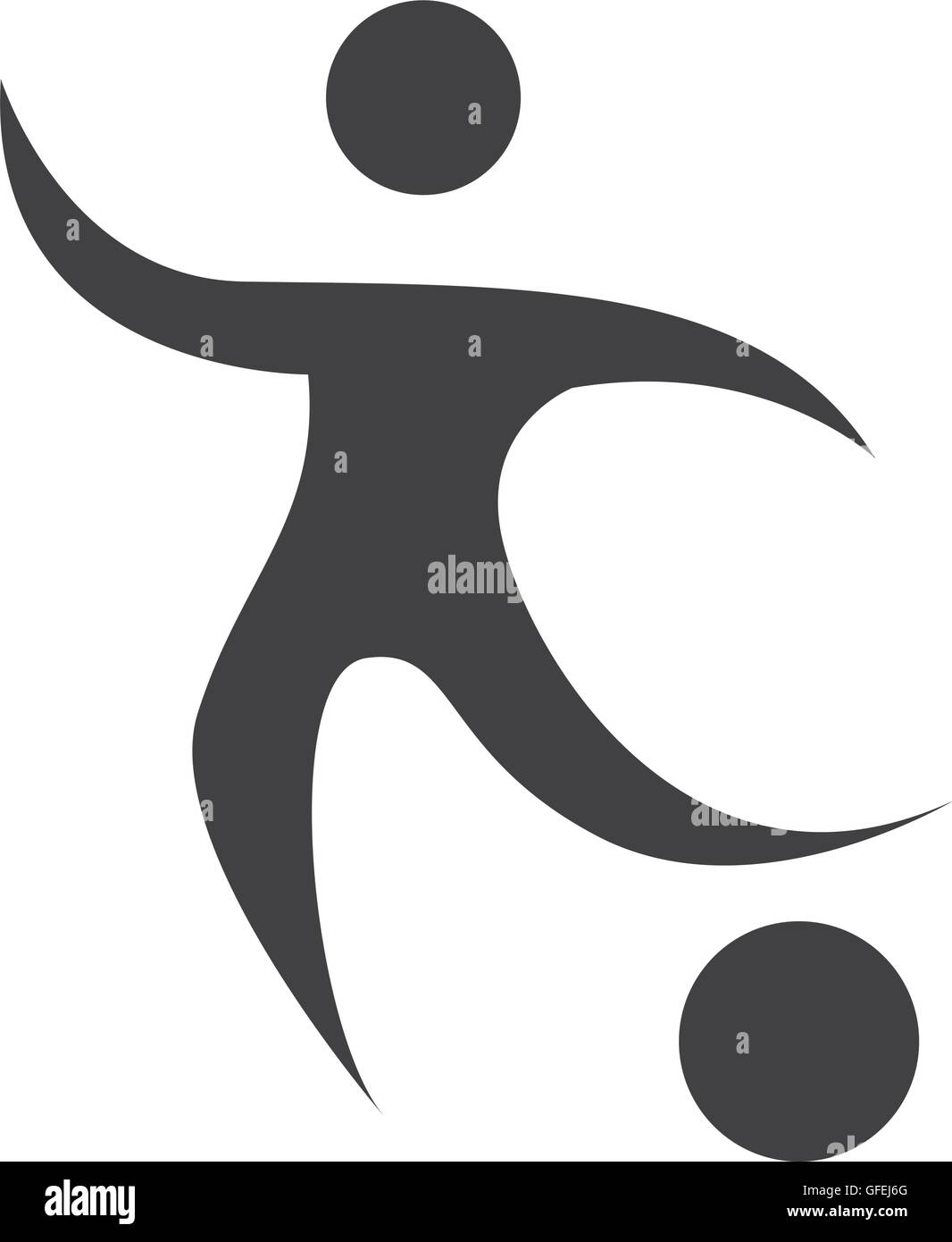 menschliche Figur Silhouette Sporter Athlet Symbol Stock-Vektorgrafik ...
