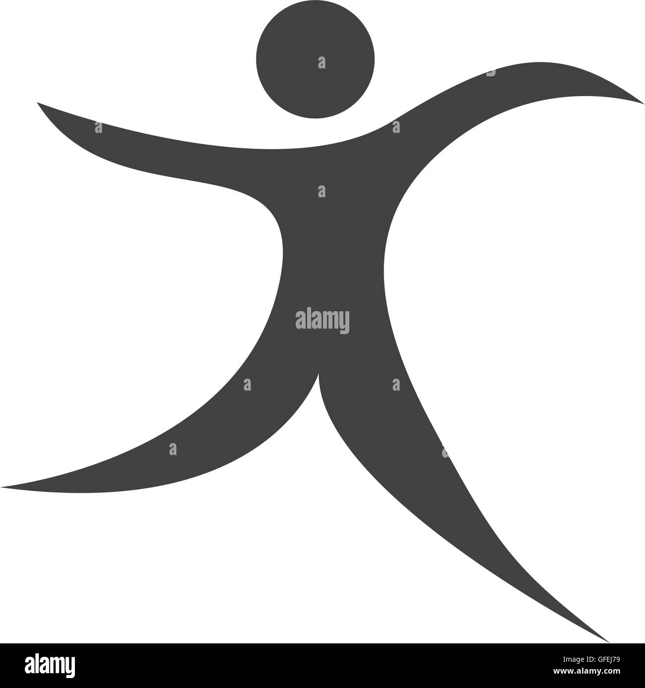 menschliche Figur Silhouette Sporter Athlet Symbol Stock-Vektorgrafik ...