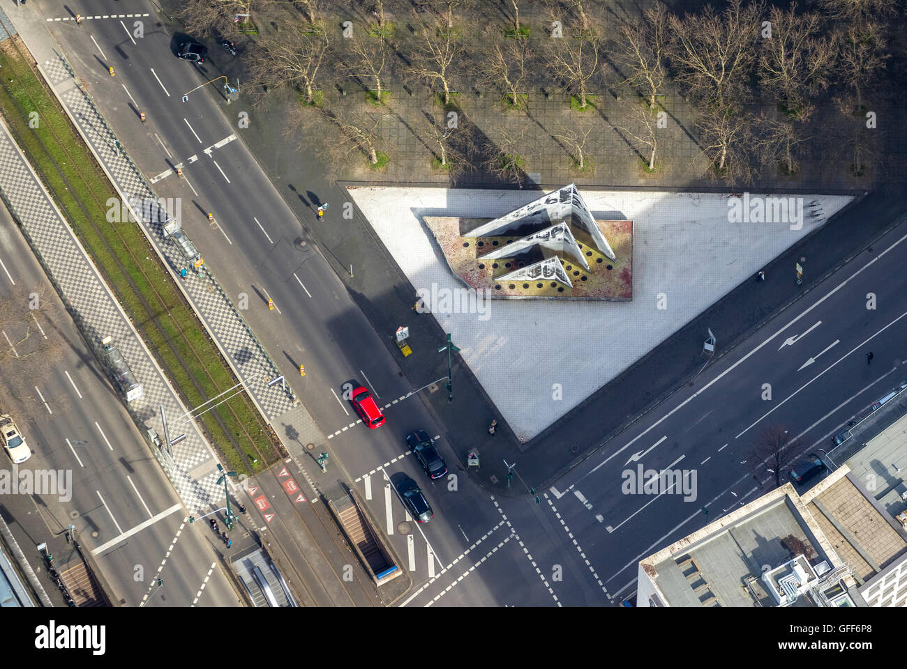 Luftaufnahme, Kunstwerk Steinenstrasse alle Berlin, Platz der deutschen ...