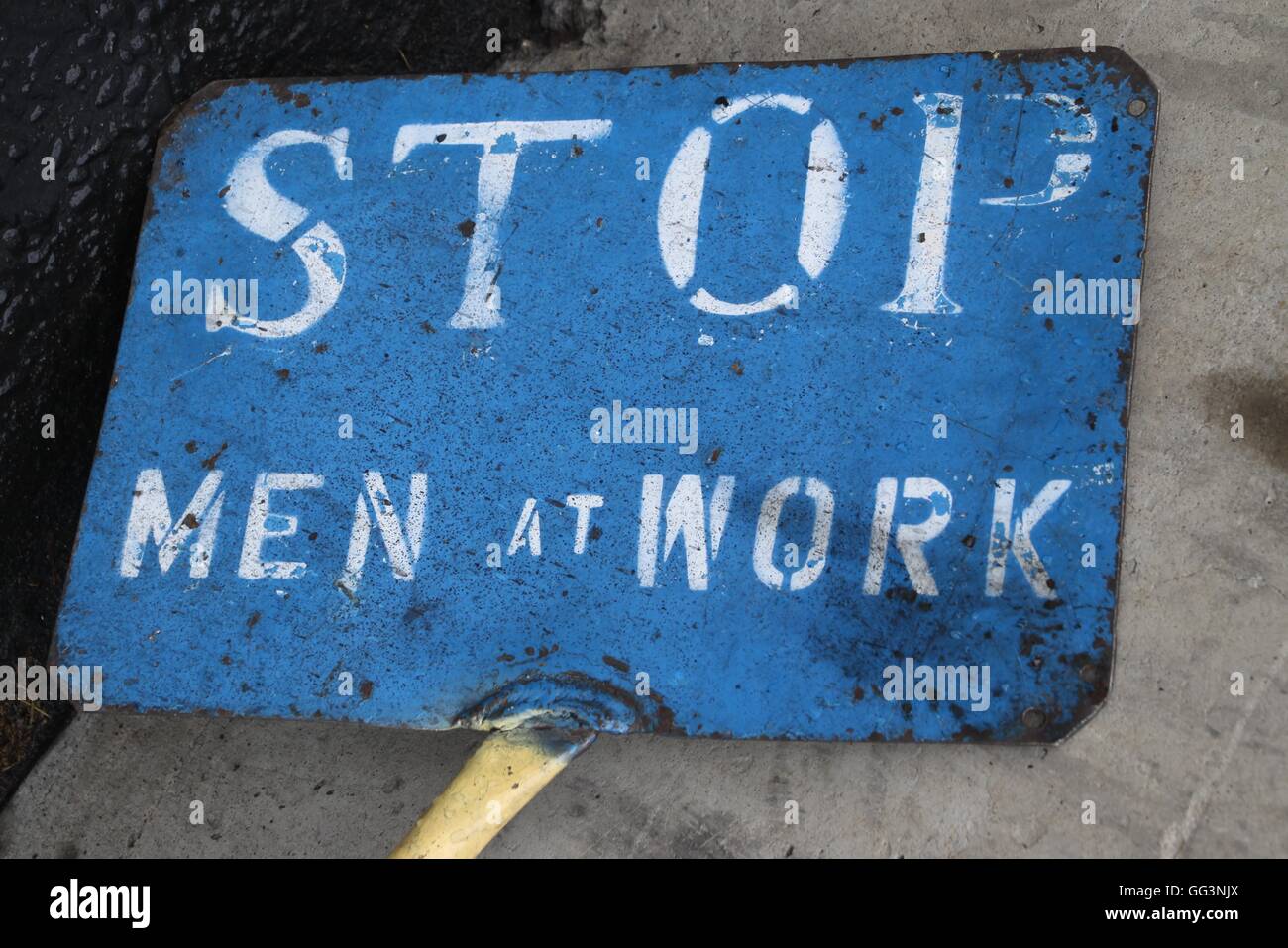 Stop Work Sign Stockfotos und -bilder Kaufen - Alamy