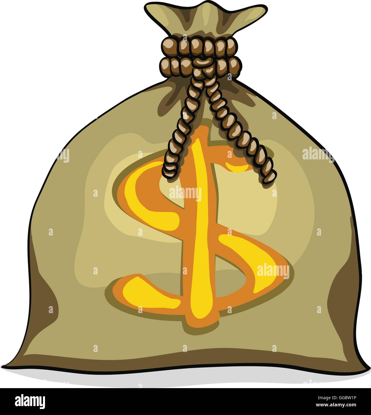 Cartoon volle Säcke mit Geld. Vektor-Illustration isoliert auf weißem ...