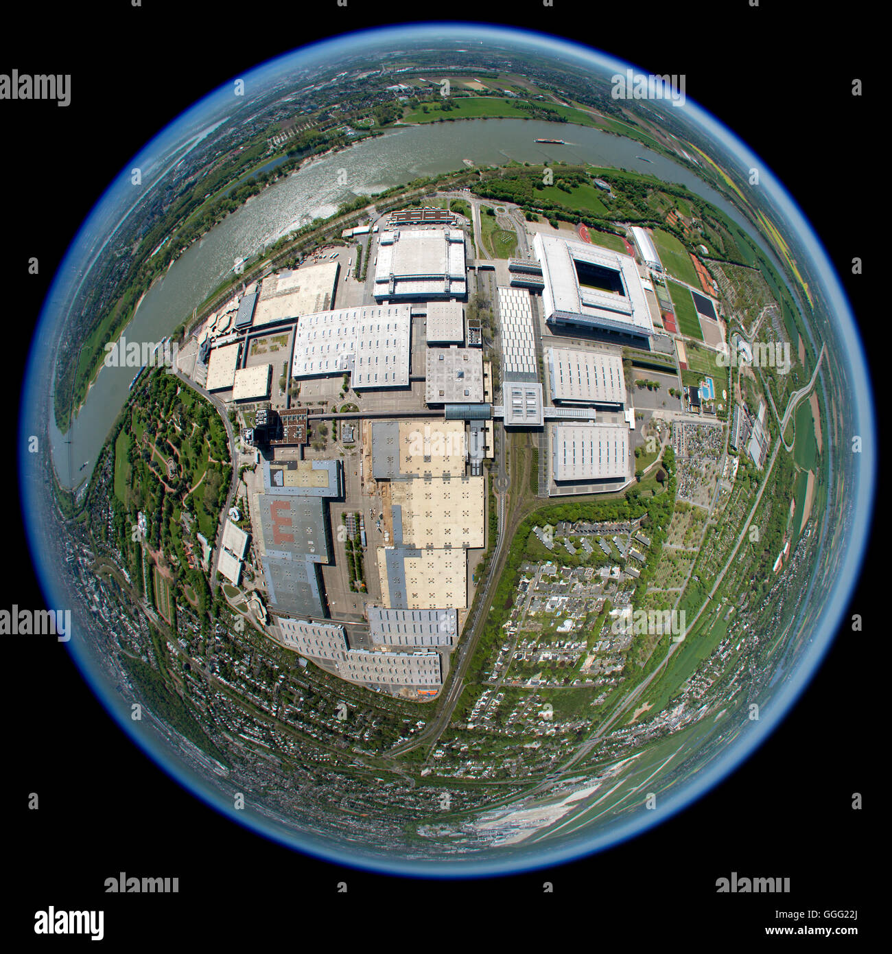 Luftaufnahme, LTU-Arena, Esprit Arena, Messe Düsseldorf, Stockum ...