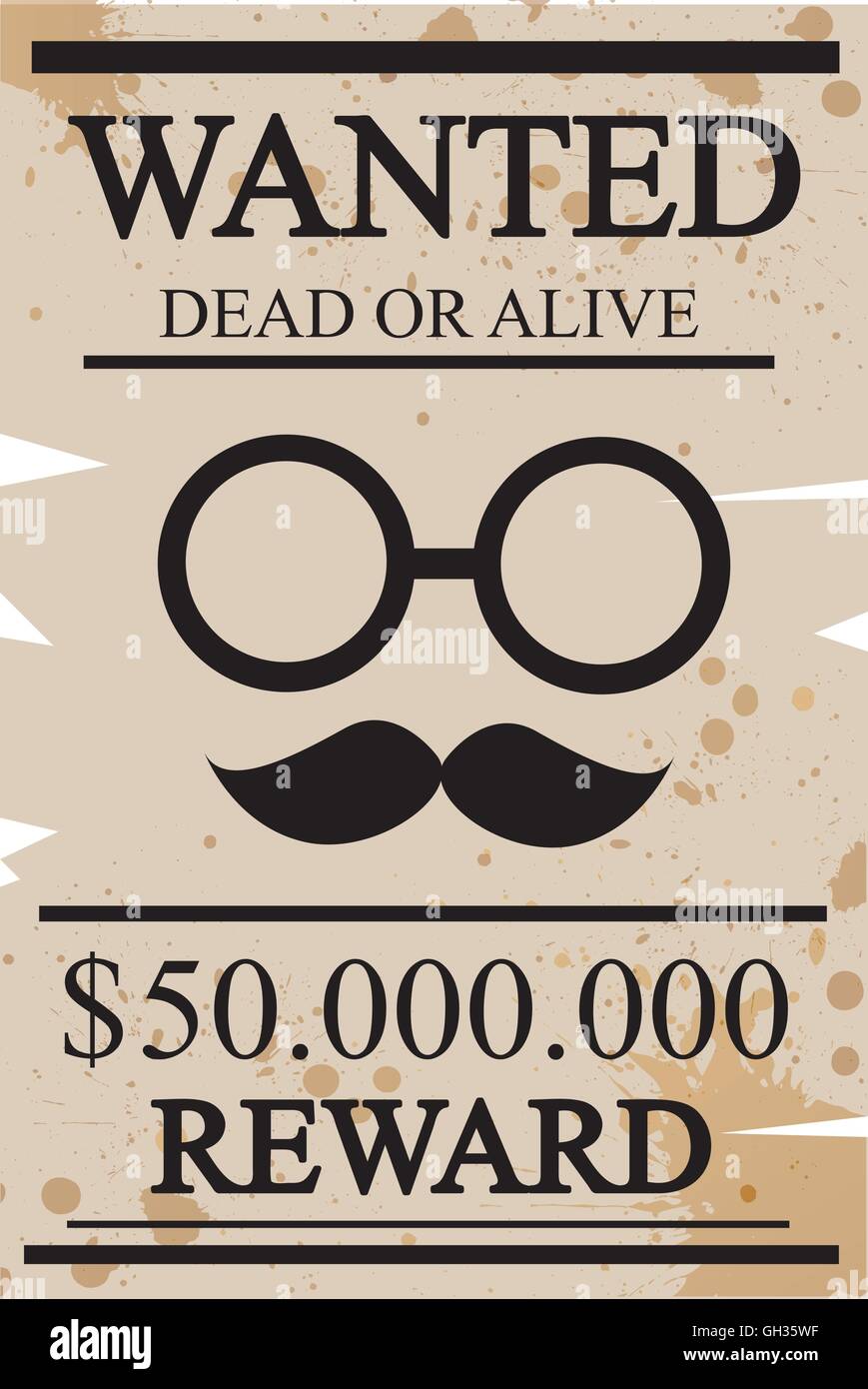 Vintage Wanted Poster Grunge Illustration Stockfotos & Vintage Wanted ...