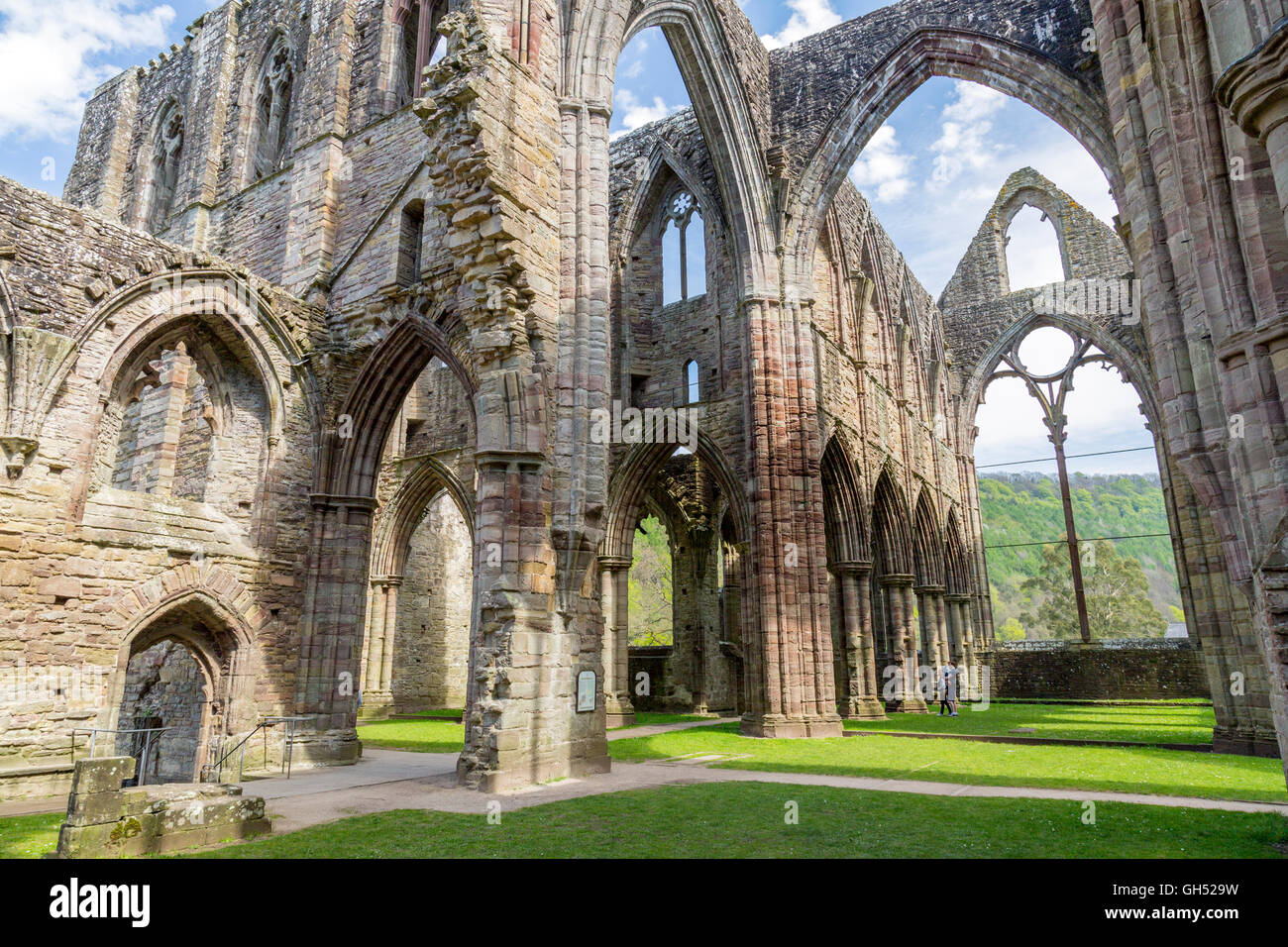 Die Ruinen von Tintern Abbey im Wye Valley, Monmouthshire, Wales, UK ...