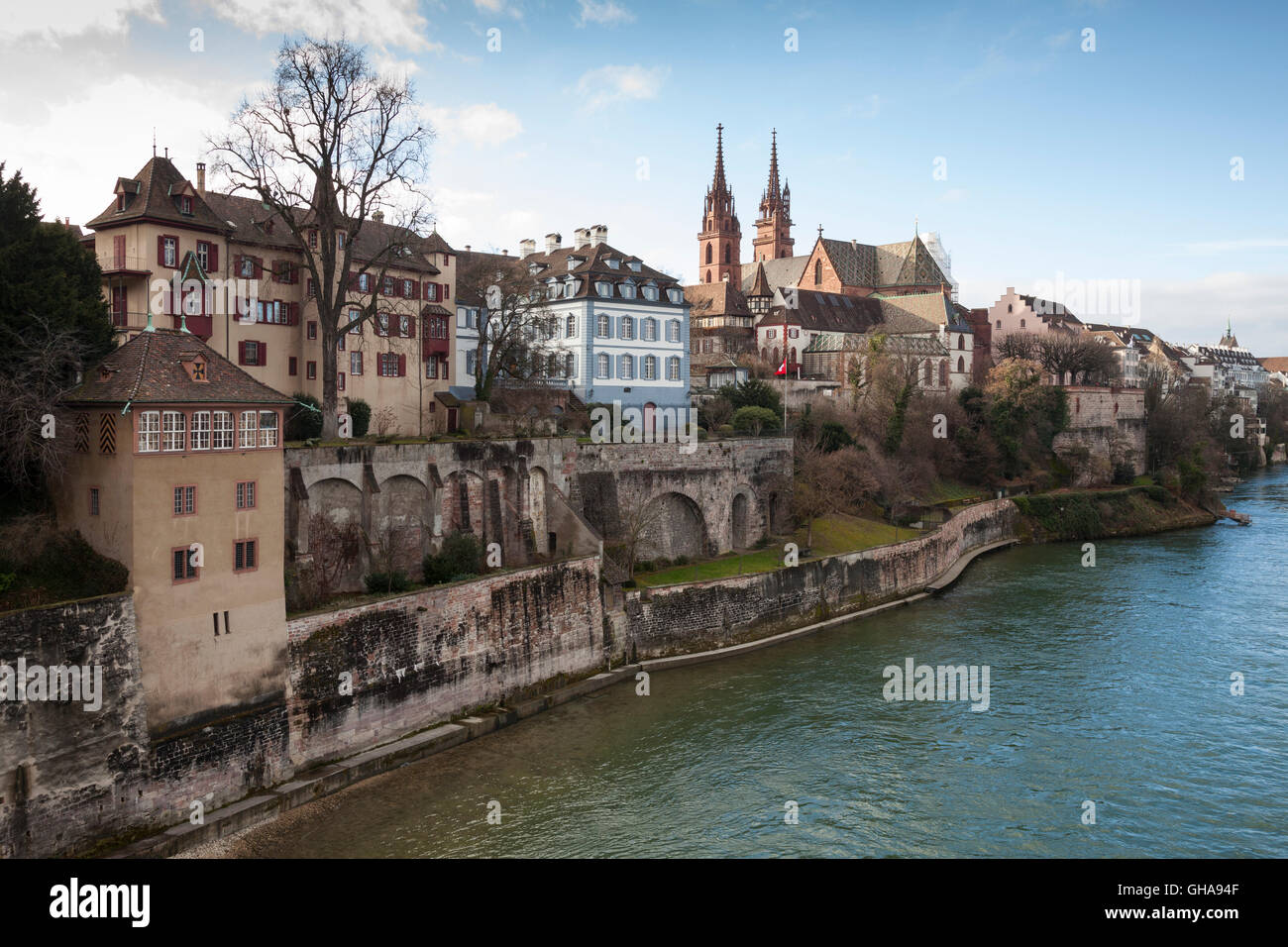 Geographie/Reisen, Schweiz, Basel-Stadt, Basel, Rhein Ufer, Muenster ...