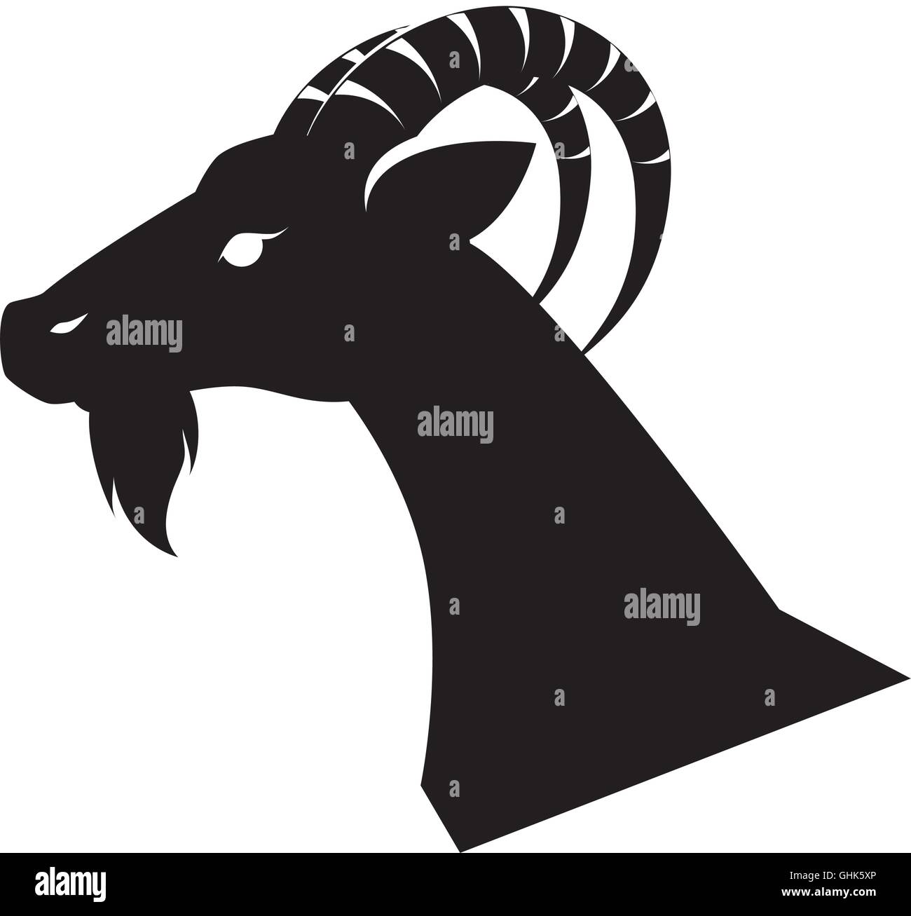 Ziege Tier Steinbock-Symbol-Vektorgrafik Stock-Vektorgrafik - Alamy